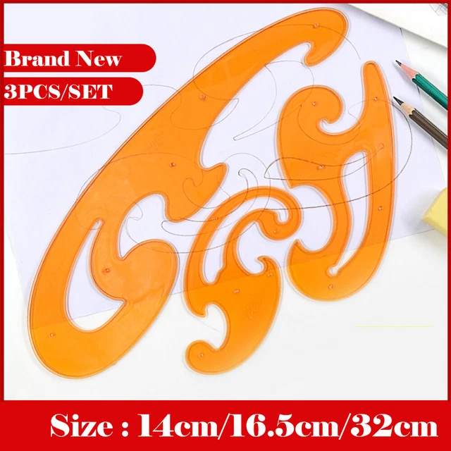 3X /SET FRENCH Curve Template Ruler Stencil Drawing Drafting Designer ...