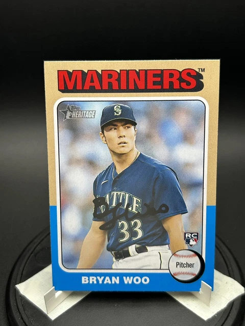 2024 TOPPS HERITAGE #245 Bryan Woo Seattle Mariners RC Baseball Rookie ...