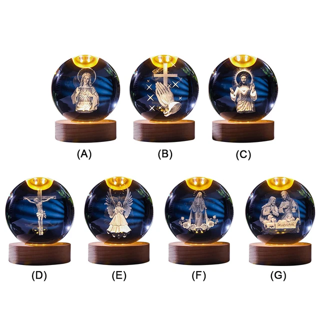 3D SMALL GLASS Ball Decor USB Charging Crystal Ball Lamp for Art ...