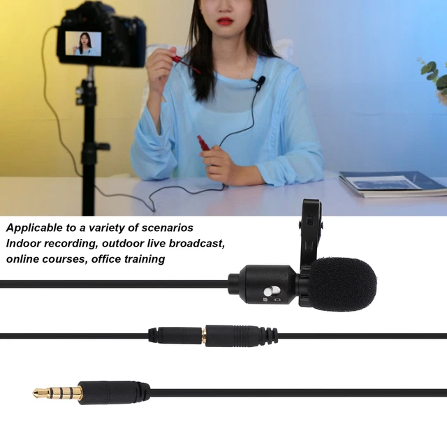 LAVALIER LAPEL MIC Cardioid Clip On Lapel Mic For Camera Phone Live ...