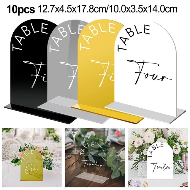 ACRYLIC TABLE NUMBER Set Acrylic Table Numbers Clean Lines Minimalistic ...