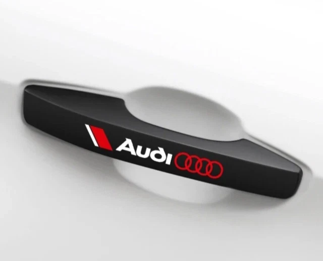 AUDI LOGO DECALS Handle/Window/Alloy Wheel Decal X 4 White A3 A4 A5 A6 ...