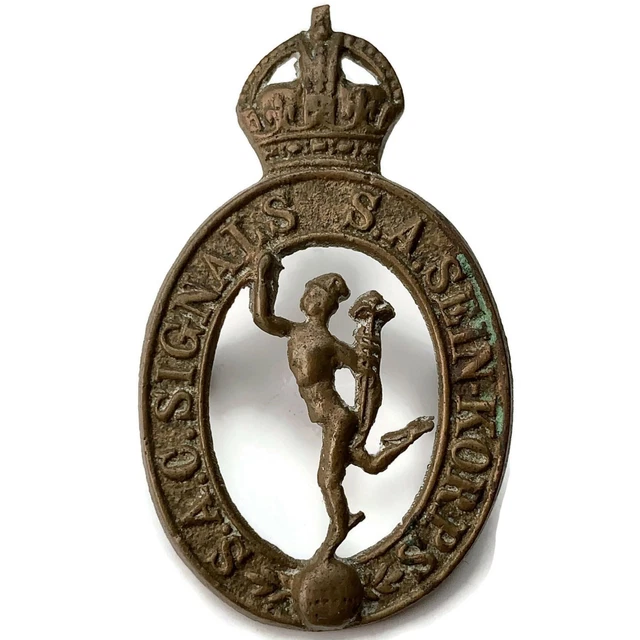 ORIGINAL WW2 SOUTH African Corps Of Signals SACS Africa Cap Badge £16. ...