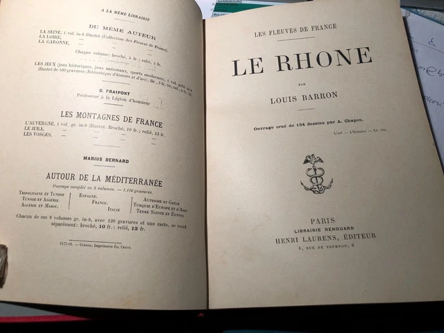 LOUIS BARRON. LE Rhône. coll Les fleuves de France. 134 dessins par ...
