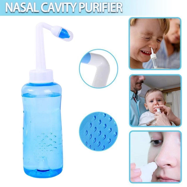 500ML NASAL FLUSH Kit Neti Pot Sinus Rinse Nose Wash Bottle SalineF ...