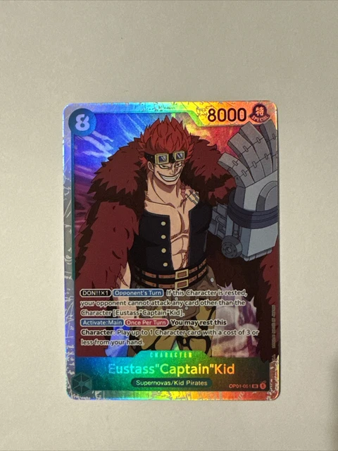 EUSTASS “CAPTAIN” KID OP01-051 SUPER RARE Romance Dawn ONE PIECE TCG ...