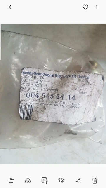 MERCEDES BRAKE PRESSURE Switch A004 545 54 14 £11.00 - PicClick UK