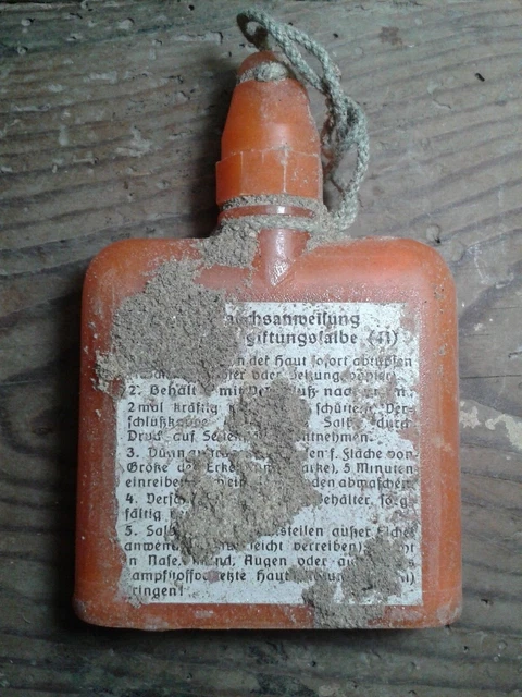 FIOLE DE DÉCONTAMINATION gaz allemande etiquette d'origine EUR 25,00 ...