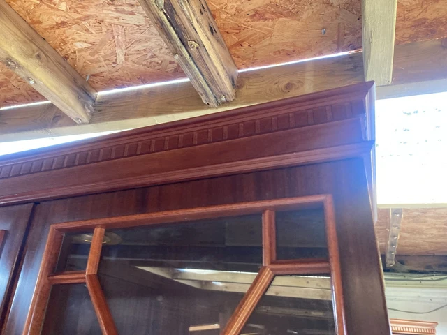 VINTAGE ANTIQUE STYLE Display Cabinet Bureau Drop Front & Drawers ...