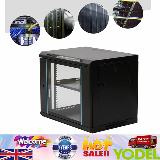 NETWORK SERVER DATA Cabinet Enclosure Rack 9U Lockable Box 600mm x ...