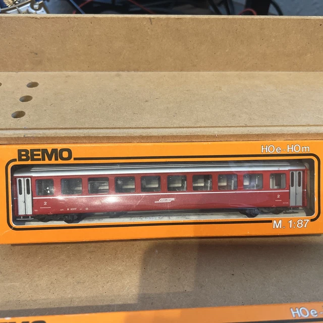 BEMO HOM SCALE RHB railway 2nd Class Coach B2317 12mm gauge Narrow ...