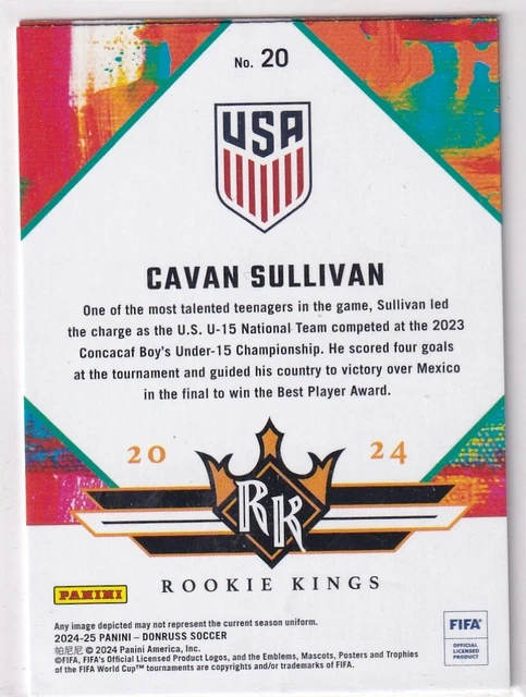 PANINI DONRUSS FÚTBOL Card 2024-25 N º 20 Cavan Sullivan Rookie Kings ...