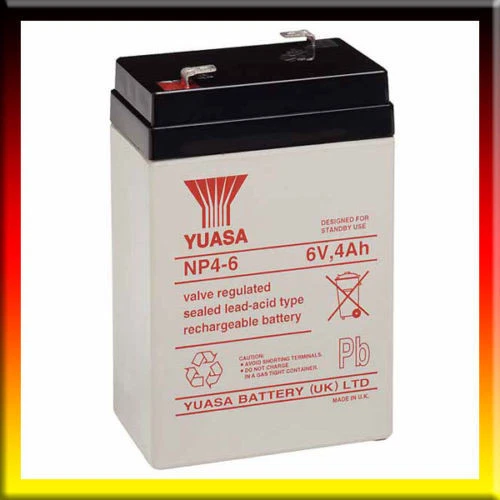 YUASA NP4-6 LEAD Acid Rechargeable Battery 6V - 4Ah, NP4-6, NP4.5-6, 6v ...