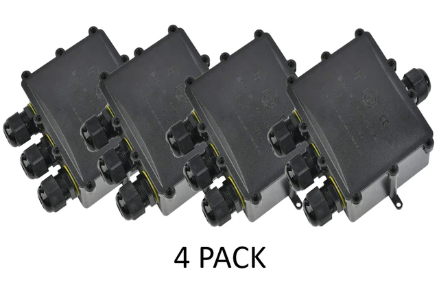 IP68 WATERPROOF JUNCTION Box 4-Way Outdoor Electrical Cable Connectors ...