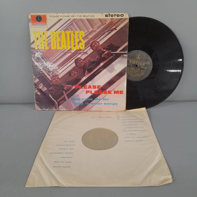 THE BEATLES VINYL Please Please Me 1963 PCS 3042 1st Press Black Gold ...