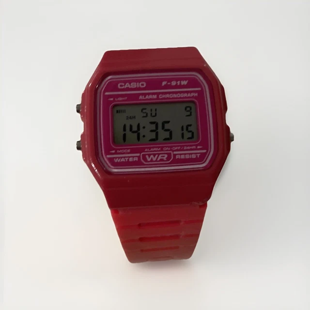 CASIO F-91W WATCH 593 fully working digital vintage style PINK Rare £16 ...