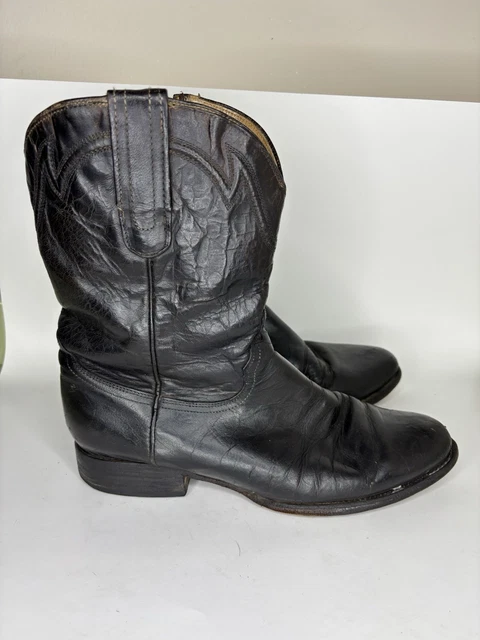 STETSON ZIP UP Roper Boots Men Size 11EE Black Leather Western Work ...