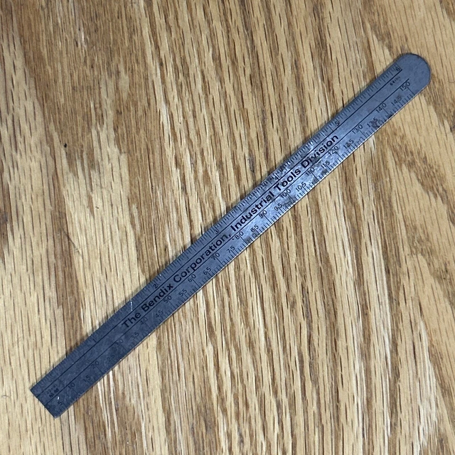 VINTAGE BENDIX CORP Pocket Ruler 6" Machinist Rule Industrial Tools ...