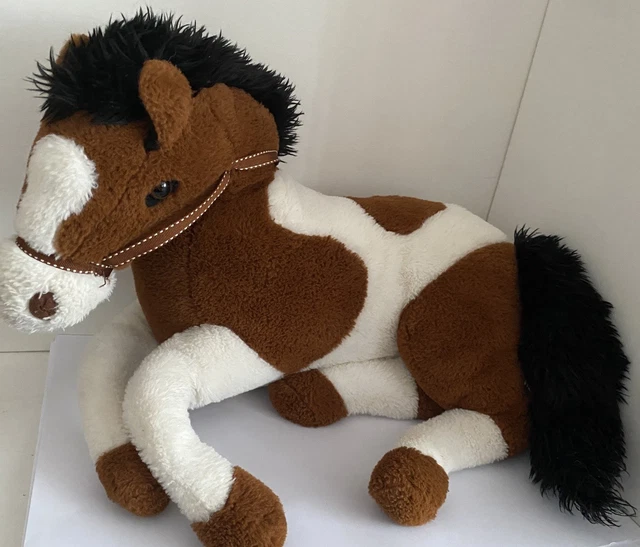 TOYS R US Animal Alley laying Brown White Pony Plush Soft Toy 17” £21. ...