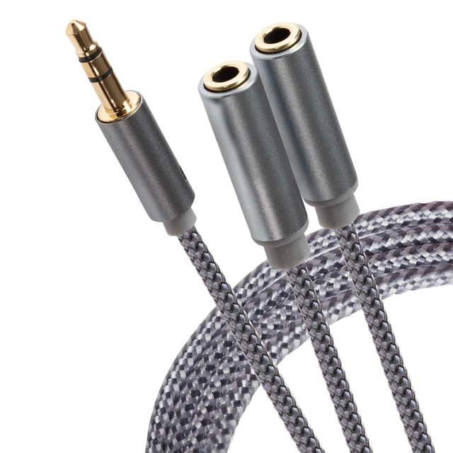 MAPLIN 3.5MM AUX Stereo 3-Pole Jack Plug to Twin 3.5mm Female Jack Plug ...
