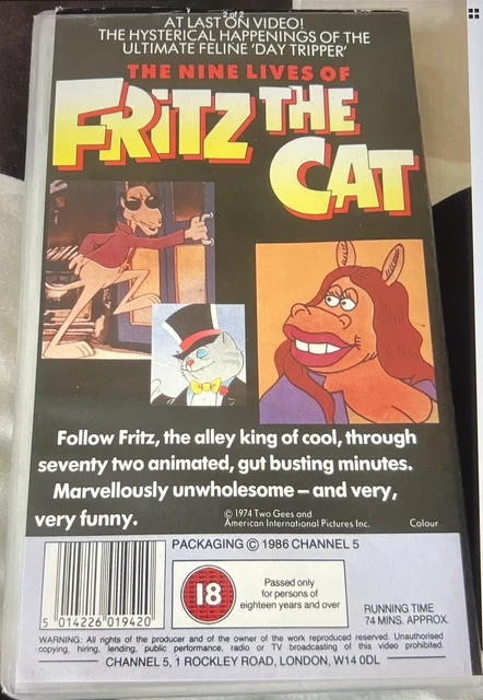 THE NINE LIVES Of Fritz The Cat Video Vhs Rare Animated Adults Cartoon ...