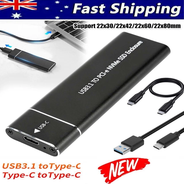 M.2 NVME SSD Enclosure Hard Drive B BM Key SATA Reader To USB 3.1Type-C ...