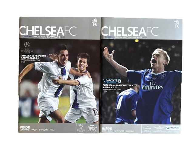 BUNDLE OF 2 Chelsea Home Programmes Season 2004/05 Mint Condition Free ...