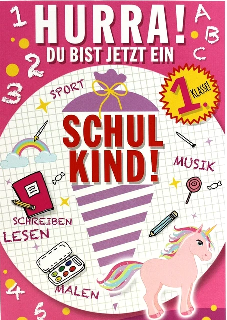 AVAN CARTE GLÜCKWUNSCHKARTE Einschulung Mädchen Schulanfang Karte Schulkind Gruß EUR 2,95 ...