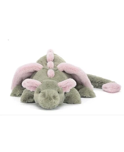 JELLYCAT MALACHY DRAGON - Exclusive Green/Pink Plush &Brand New with ...