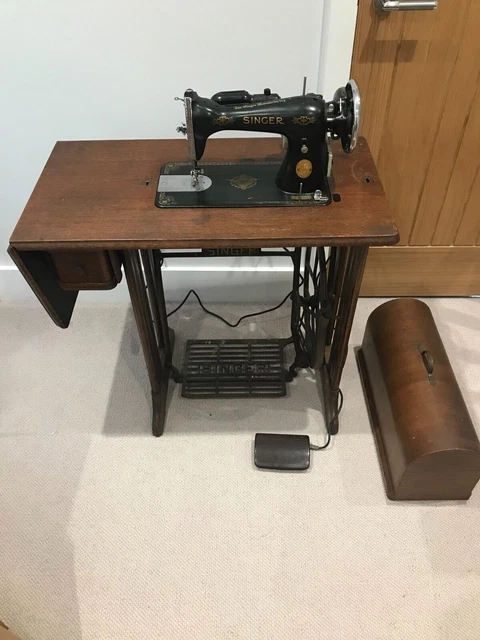 VINTAGE SINGER ELECTRIC sewing machine, original table, controller and ...
