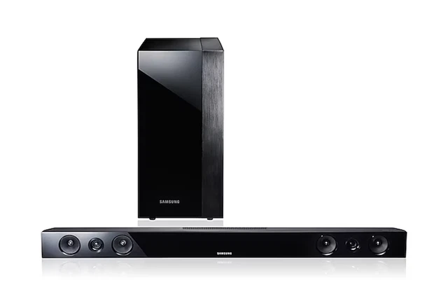 SAMSUNG HW-E450 CRYSTAL Surround Airtrack Soundbar & Subwoofer Speaker ...