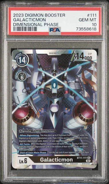 DIGIMON 2023 DIMENSIONAL Phase GALACTICMON SEC #111 PSA 10 LOW POP 1 ...
