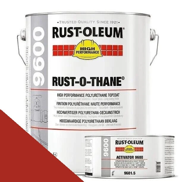 RUST-OLEUM RUST-O-THANE WB Polyurethane Topcoat RAL 3000 Flame Red 5L £ ...