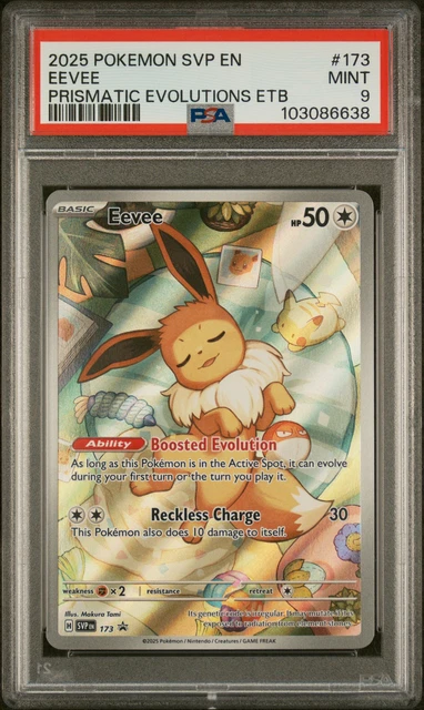 2025 POKEMON SVP En-Sv #173 Eevee Prismatic Evolutions Etb PSA 9 $44.99 ...
