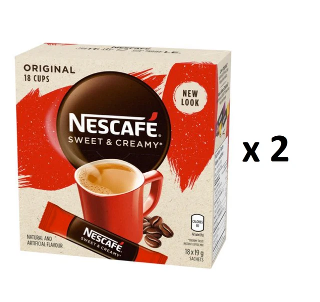 NESCAFÉ SWEET & Creamy Original, Instant Coffee Sachets (18 x 19 g ...