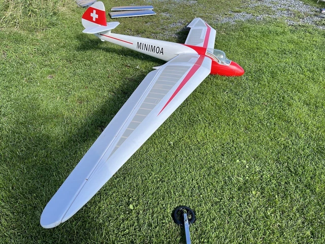 MODELLFLUGZEUG RC MINIMOA 5,60 m Segelflugzeug Oldtimer GroßModell EUR ...