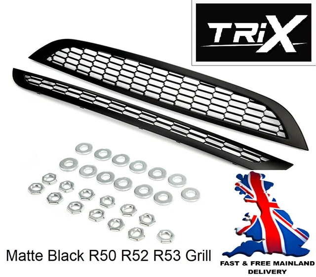 TRIX MINI COOPER S R50 R52 R53 Front Mesh Grille Kit Matte Black JCW ...
