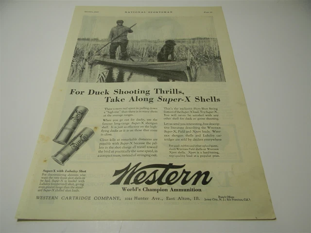 VINTAGE 1930 WESTERN Cartridge Co. Super-X Shotgun Shell Man Cave Print ...