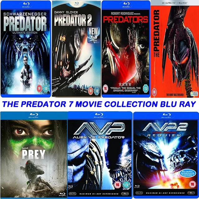THE PREDATOR 7 MOVIE COLLECTION BLU RAY Part 1 2 3 4 5 6 7 Brand New ...