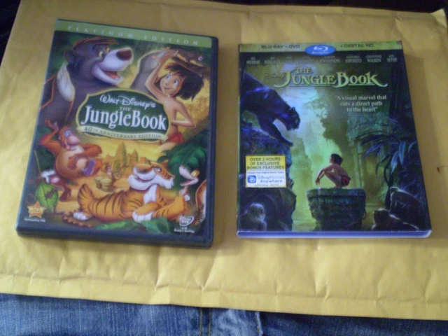 (2) DISNEY THE Jungle Book DVD Lot: Original + Live Action (w/Digital ...