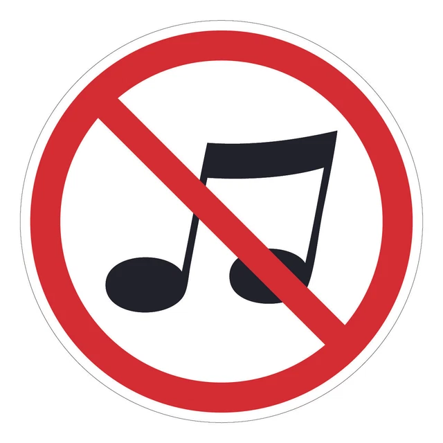 AUFKLEBER VERBOTSZEICHEN &MUSIK verboten" Schild Folie selbstklebend ...