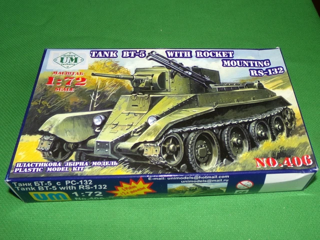 MILITARY UM TECHNICS WW2 Soviet BT-5 RS132 Rocket Mount 1:72 Plastic ...