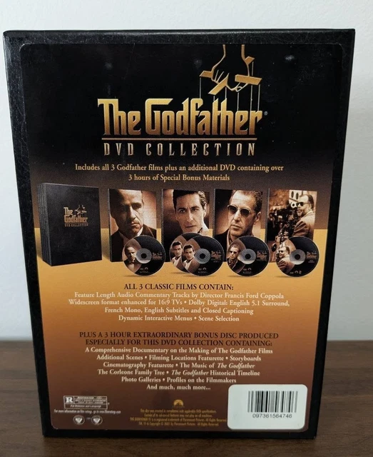 THE GODFATHER TRILOGY - The Collection I II III - 5-Disc Boxed Set $9. ...
