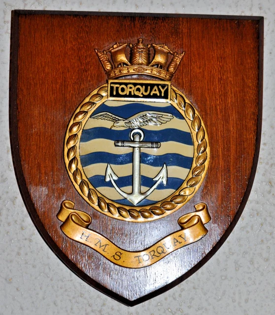 HMS TORQUAY SHIELD plaque crest Royal Navy RN £35.00 - PicClick UK
