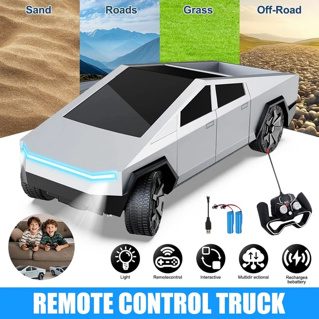 ALL-TERRAIN TESLA RC Truck 2.4GHz Remote Control Car Toy Pickup Truck ...