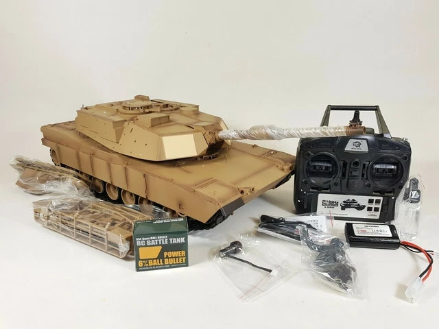 RC TANK HENG LONG Abrams SMOKE remote Radio control Tank Metal Tracks ...