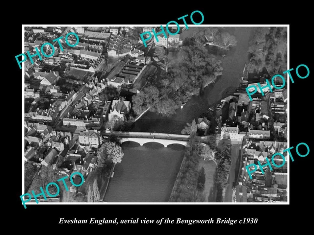 OLD LARGE HISTORIC PHOTO OF EVESHAM ENGLAND VIEW OF THE BENGEWORTH ...