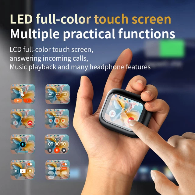 TWS SMART LCD Touch Screen Bluetooth Headset ANC Wireless Headphones ...