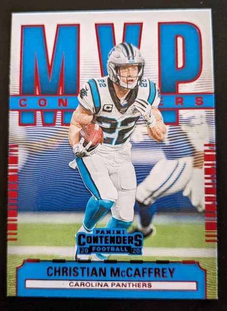 2020 CONTENDERS FOOTBALL Christian McCaffrey MVP rouge rubis #MC-CM ...
