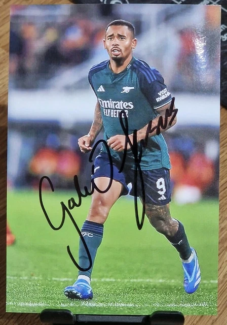GABRIEL JESUS #9 - Personally Hand Signed Arsenal Vs RC Lens 6"x4 ...